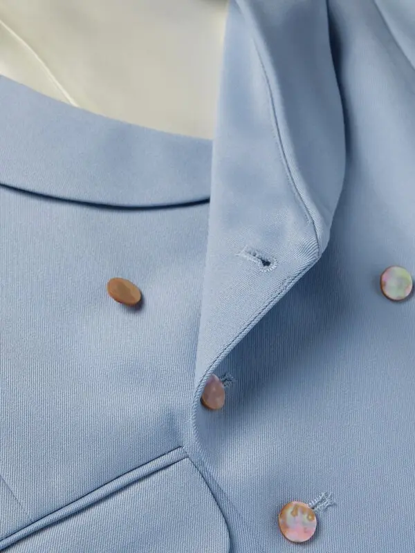 FAVOURBROOK Dukes Slim-fit Shawl-lapel Double-breasted Linen Waistcoat