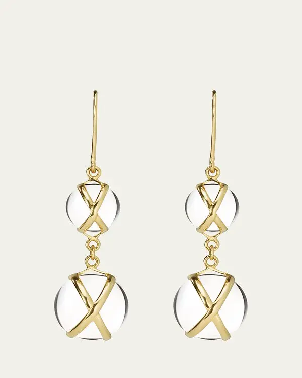 L. KLEIN 18k Prisma Crystal Quartz Drop Earrings