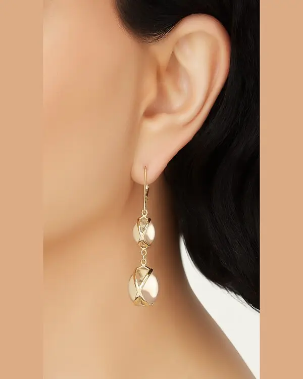 L. KLEIN 18k Prisma Crystal Quartz Drop Earrings