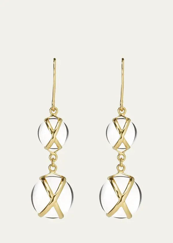L. KLEIN 18k Prisma Crystal Quartz Drop Earrings