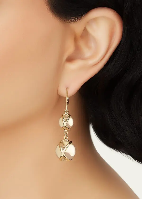 L. KLEIN 18k Prisma Crystal Quartz Drop Earrings