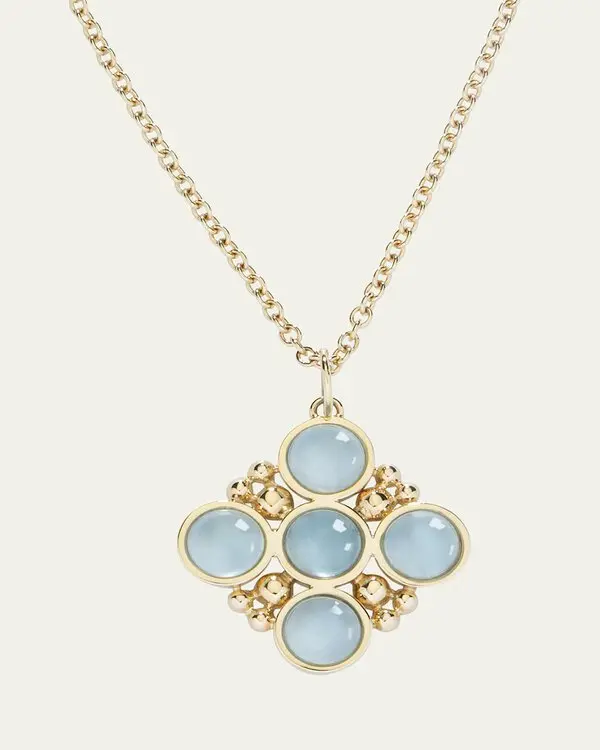 L. KLEIN 18k Gold Bubbles Aquamarine Pendant Necklace - Aqua