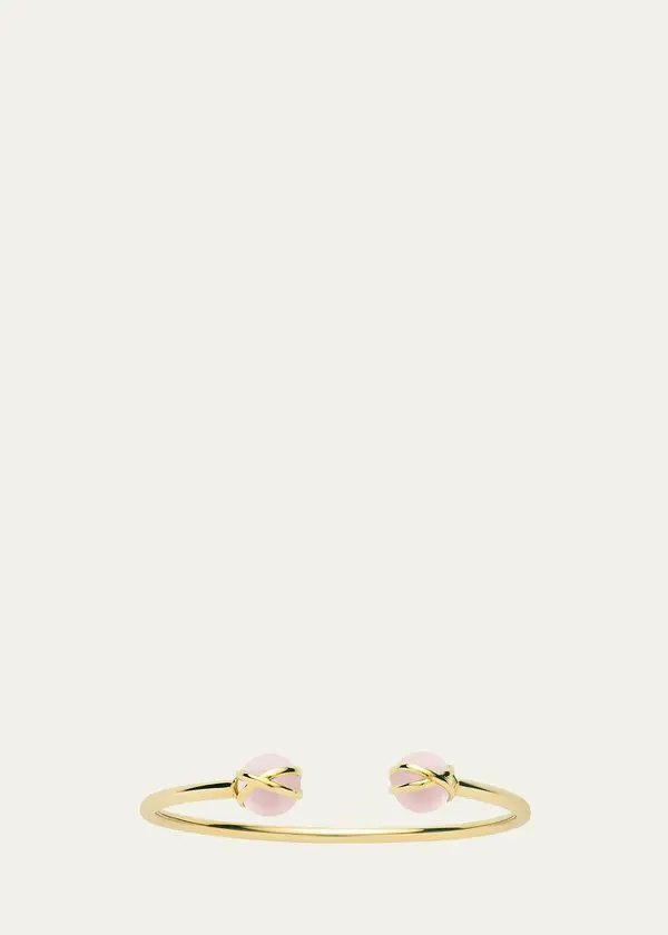 L. KLEIN Prisma 18k Gold And Rose Quartz Bangle - Pink