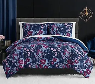 Badgley Mischka Home Midnight Garden King Duvet Cover Set - One-color