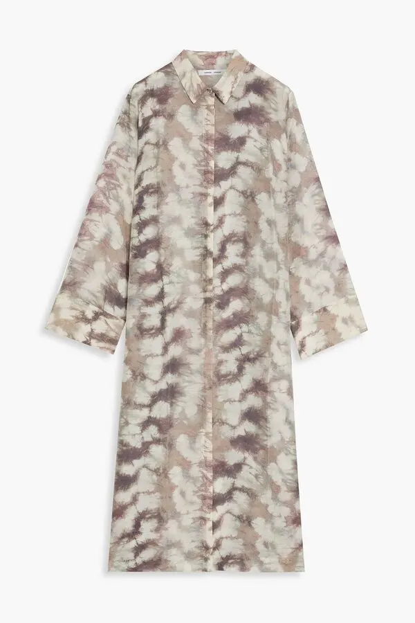 SAMSØE Φ SAMSØE Gitte Printed Lyocell-blend Midi Shirt Dress Brown S