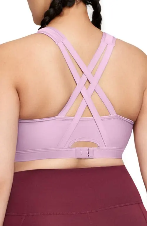 GLAMORISE Full Figure Zip-up Sports Bra - Lavender
