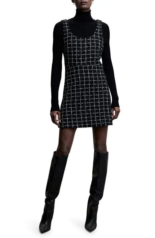 Mango Tweed Mini Dress - Black | Editorialist