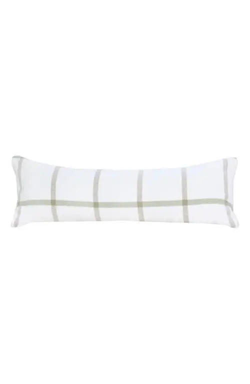 POM POM AT HOME Copenhagen Windowpane Check Cotton Lumbar Accent Pillow - White/olive