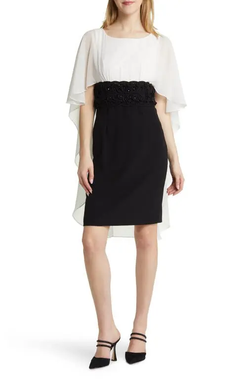 Shani Chiffon Cape Sheath Dress