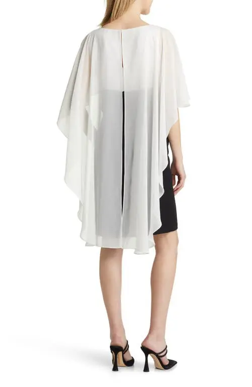 Shani Chiffon Cape Sheath Dress