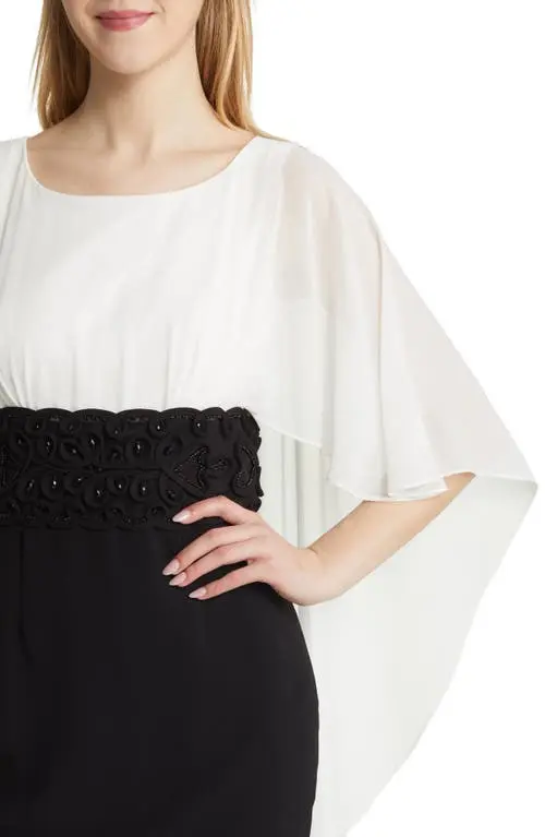 Shani Chiffon Cape Sheath Dress