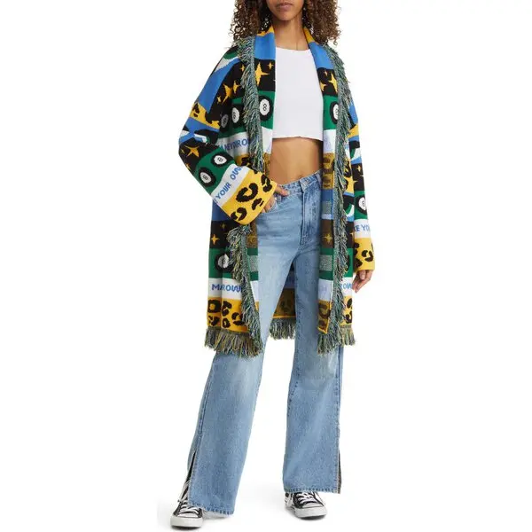 DRESSED IN LALA Luxe Fringe Cardigan