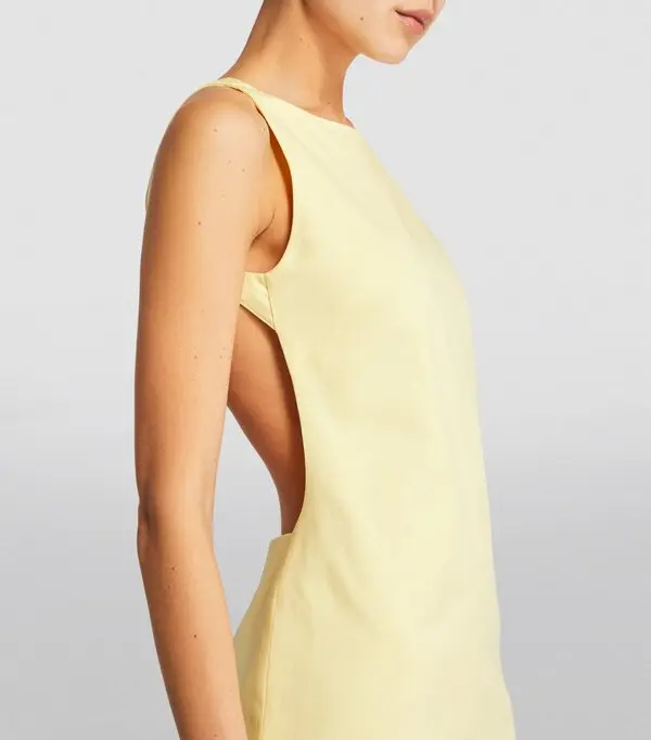 Maje Backless Shift Mini Dress - Yellow | Editorialist
