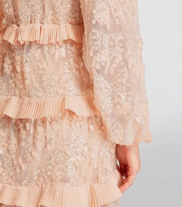 Maje Sequin Maxi Dress In Pink - 29% Off | Editorialist
