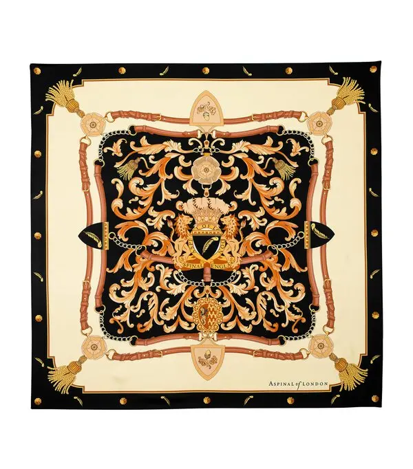 ASPINAL OF LONDON Silk Signature Scarf - Black
