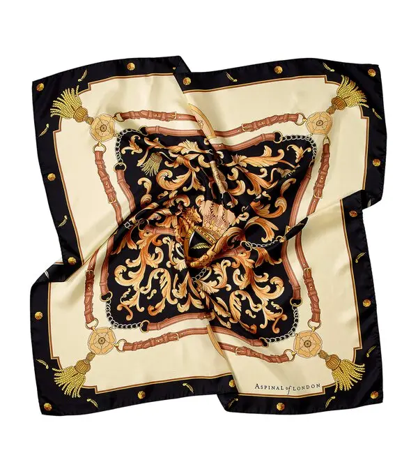 ASPINAL OF LONDON Silk Signature Scarf - Black