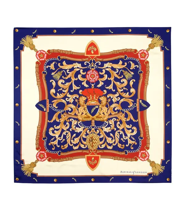 ASPINAL OF LONDON Silk Signature Scarf - Blue