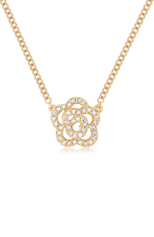 Ef Collection Diamond Rose Gold Pendant Necklace - 14k Rose Gold