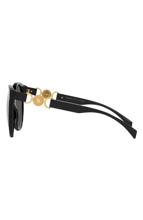 Versace 55mm Round Sunglasses - Black