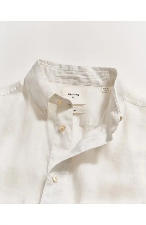 Billy Reid Tuscumbia Standard Fit Short Sleeve Linen Button-down Shirt - White