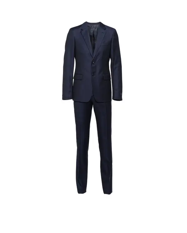 Prada Single-breasted Wool Suit - Blue