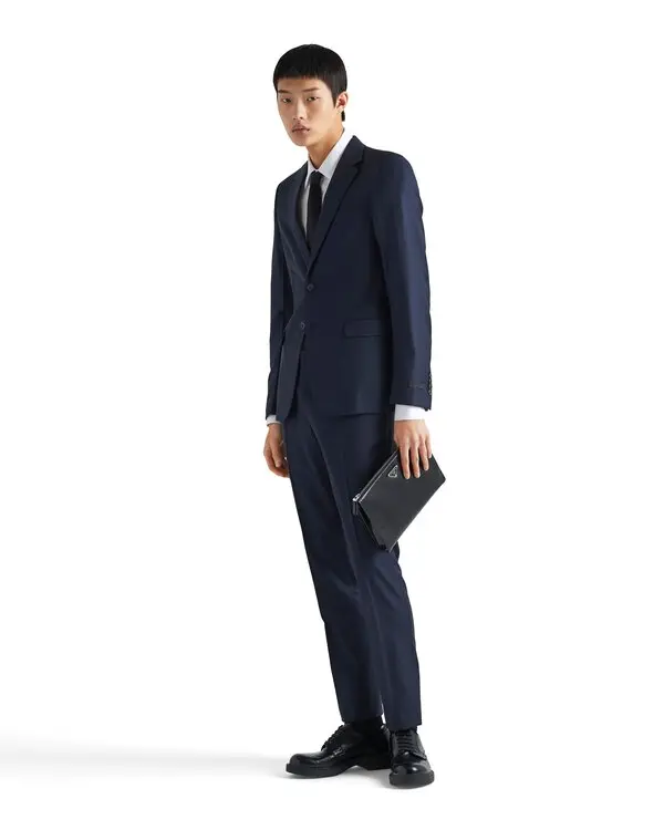 Prada Single-breasted Wool Suit - Blue