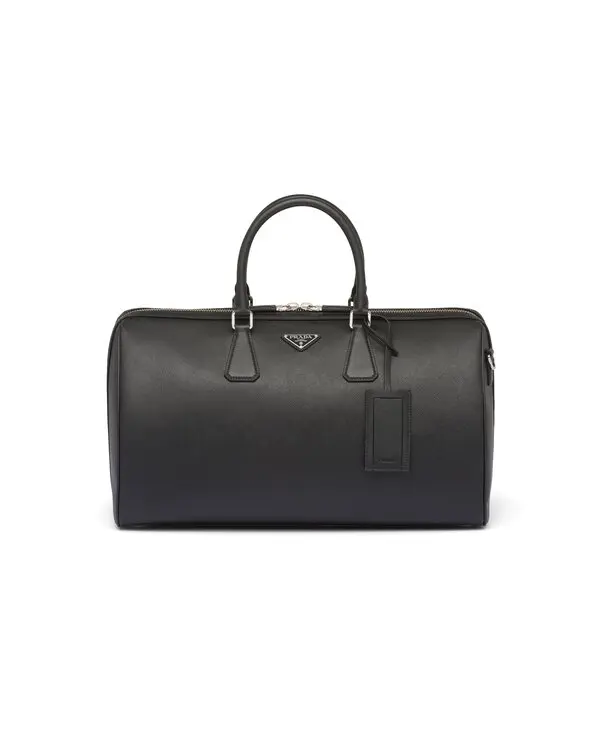 Prada Saffiano Leather Travel Bag - Black