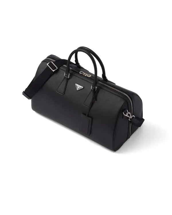 Prada Saffiano Leather Travel Bag - Black
