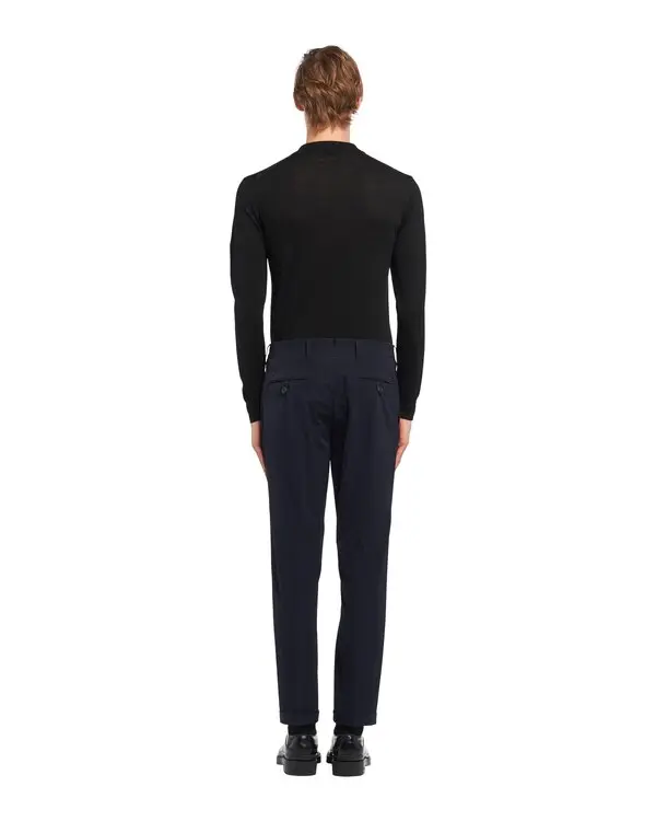 Prada Slim Fit Techno Fabric Trousers - Blue