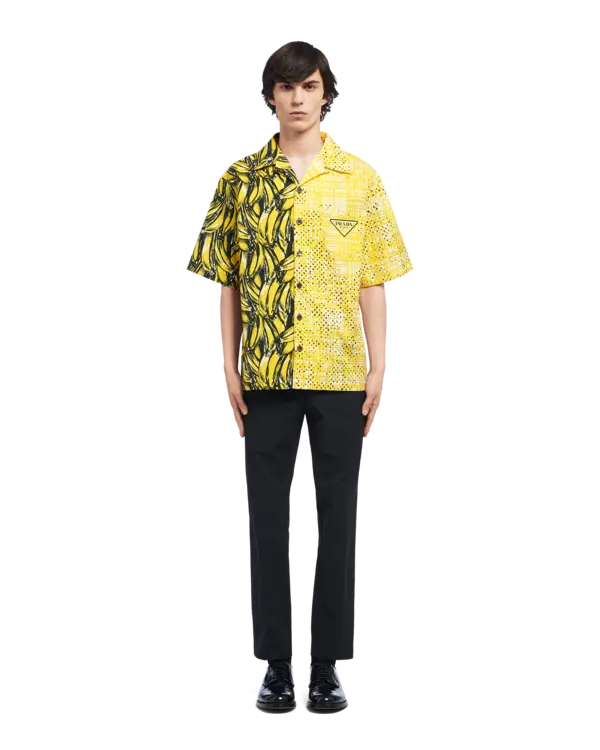 極美品✨️プラダ Double Match Poplin Shirt M Prada Double Match Poplin Shirt - Yellow | Editorialist