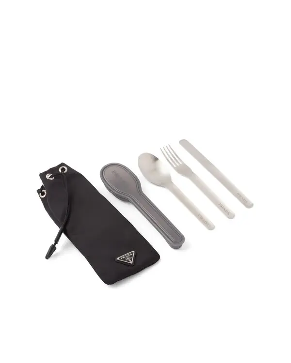 Prada Stainless Steel Cutlery Set - Black