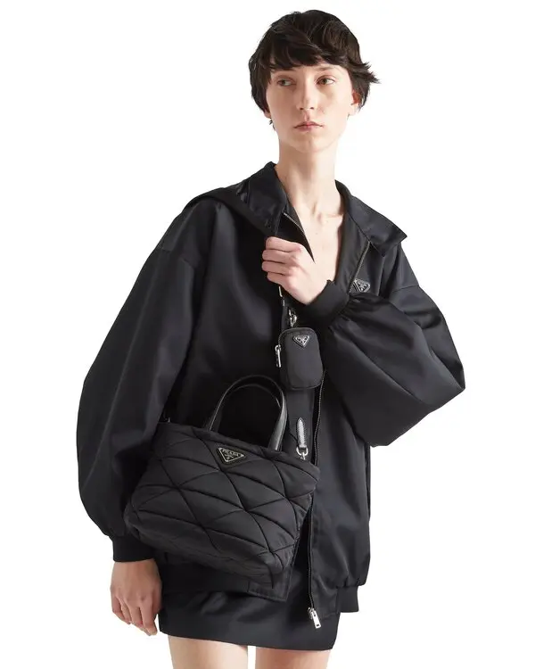 Prada Padded Re-nylon Tote Bag - Black