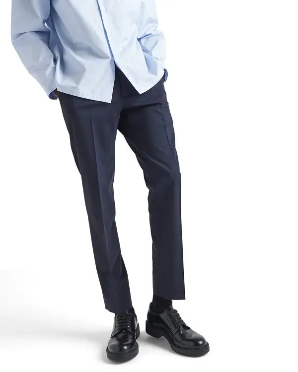 Prada Light Stretch Wool Pants - Blue
