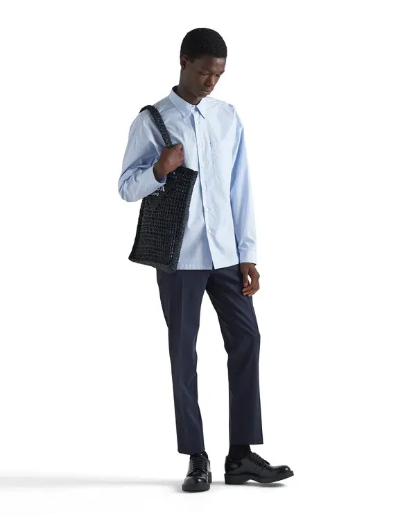 Prada Light Stretch Wool Pants - Blue