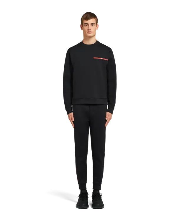 Prada Recycled Double Technical Jersey Sweatshirt - Black