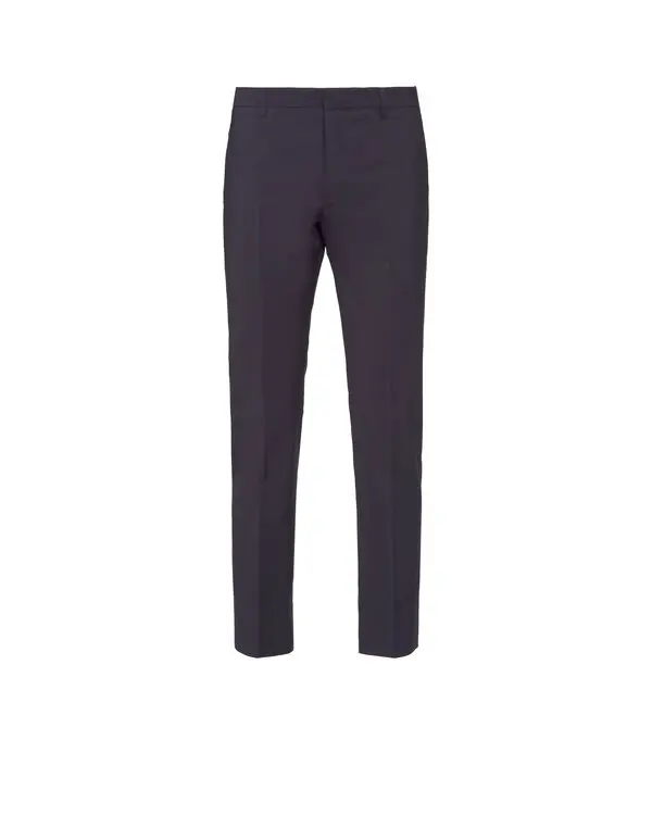 Prada Light Stretch Wool Trousers - Blue