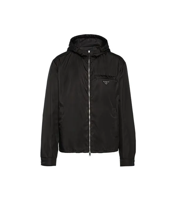 Prada Re-nylon Hooded Blouson Jacket - Black
