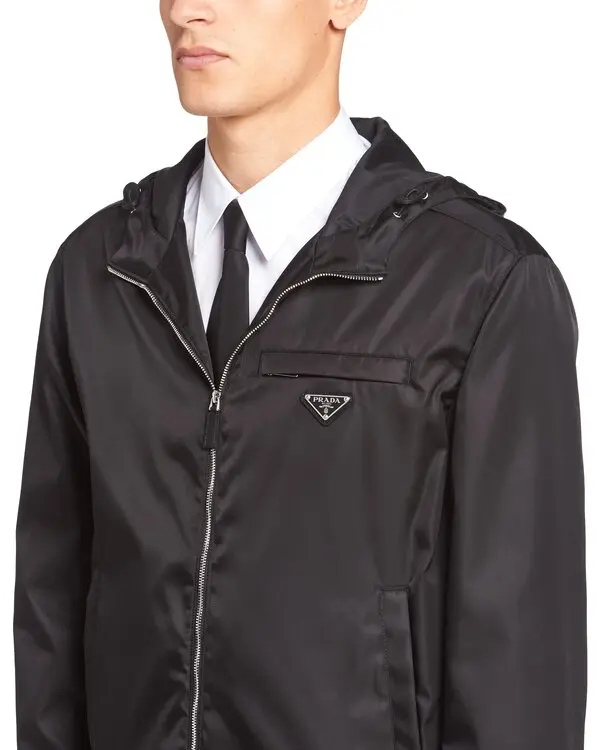 Prada Re-nylon Hooded Blouson Jacket - Black