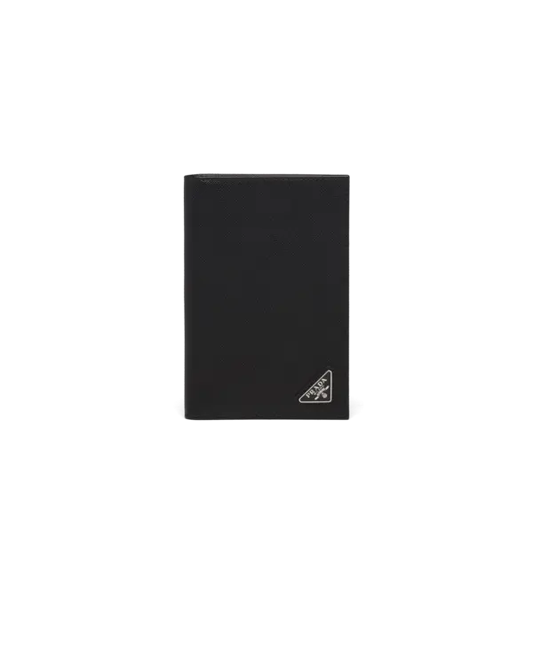 Prada Saffiano Leather Passport Holder - Black