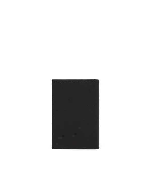 Prada Saffiano Leather Passport Holder - Black