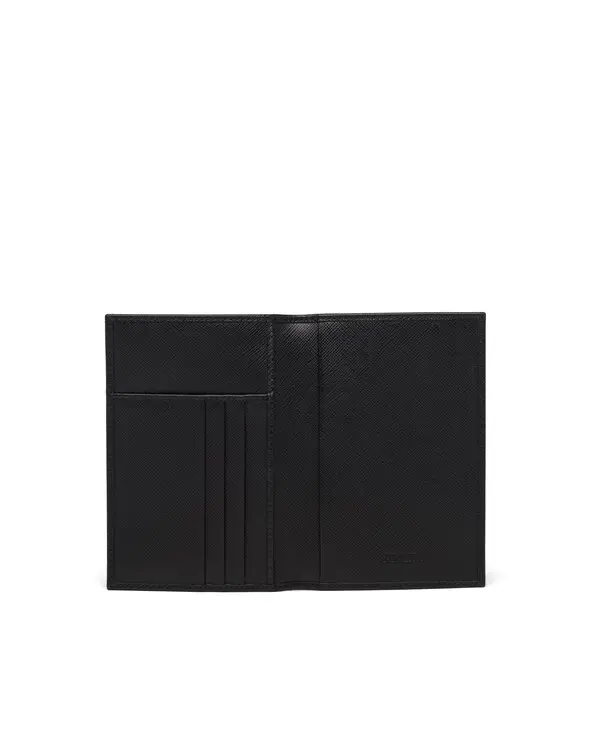 Prada Saffiano Leather Passport Holder - Black