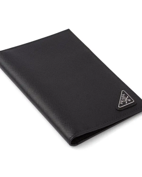 Prada Saffiano Leather Passport Holder - Black