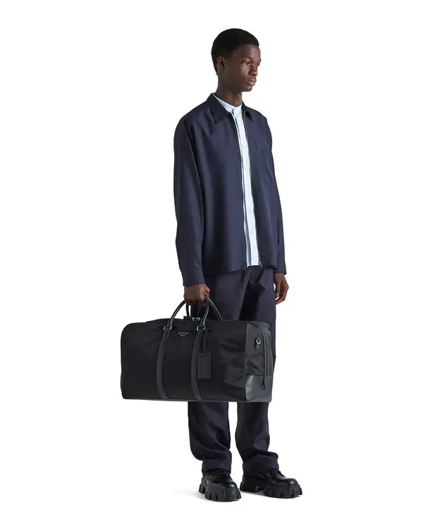 Prada Re-nylon And Saffiano Leather Duffle Bag