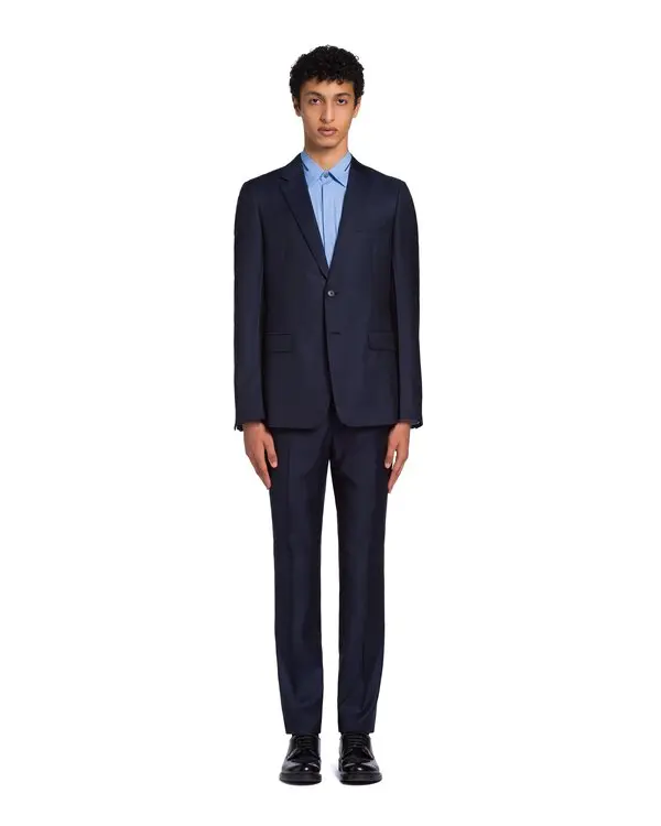 Prada Single-breasted Wool Suit - Blue