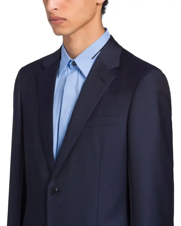 Prada Single-breasted Wool Suit - Blue