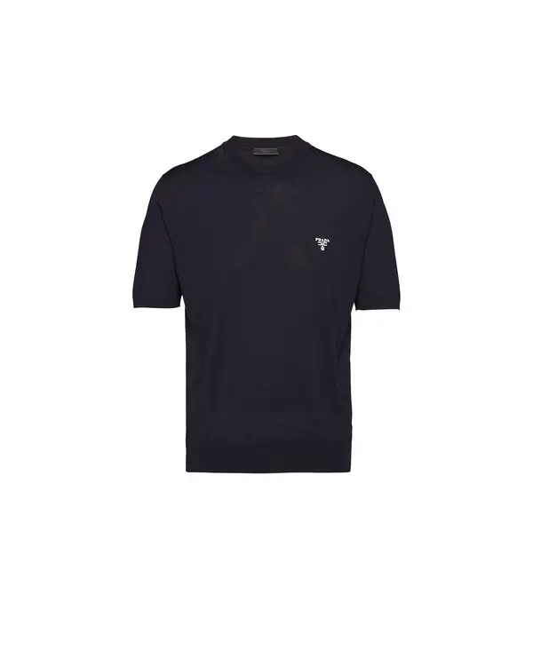 Prada Superfine Wool Crew-neck Sweater - Blue