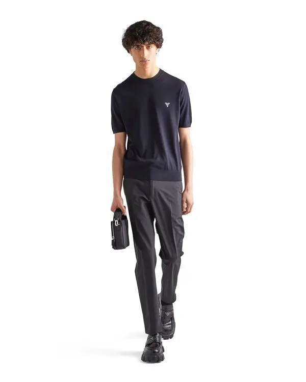 Prada Superfine Wool Crew-neck Sweater - Blue