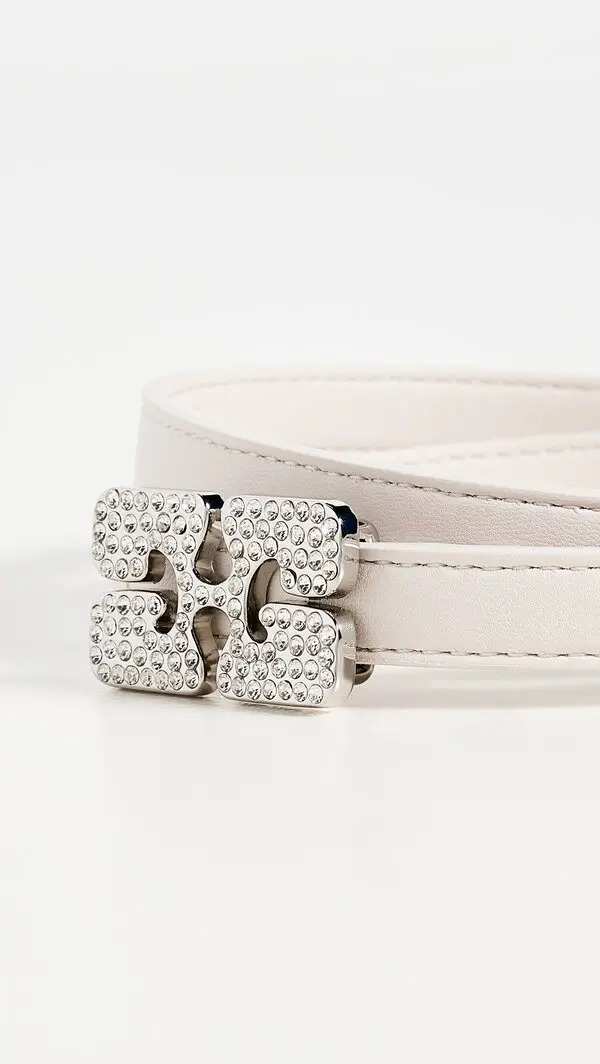 Ganni Logo Rhinestones Belt In Egret - 50% Off | Editorialist display picture 2