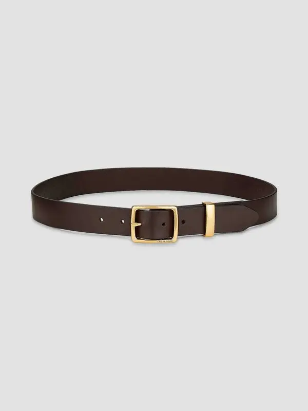 Rag & Bone Boyfriend Leather Belt - Dark Espresso