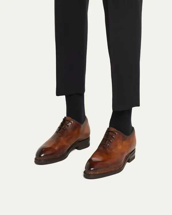 Bontoni De La Ville Soft Calf Leather Oxfords